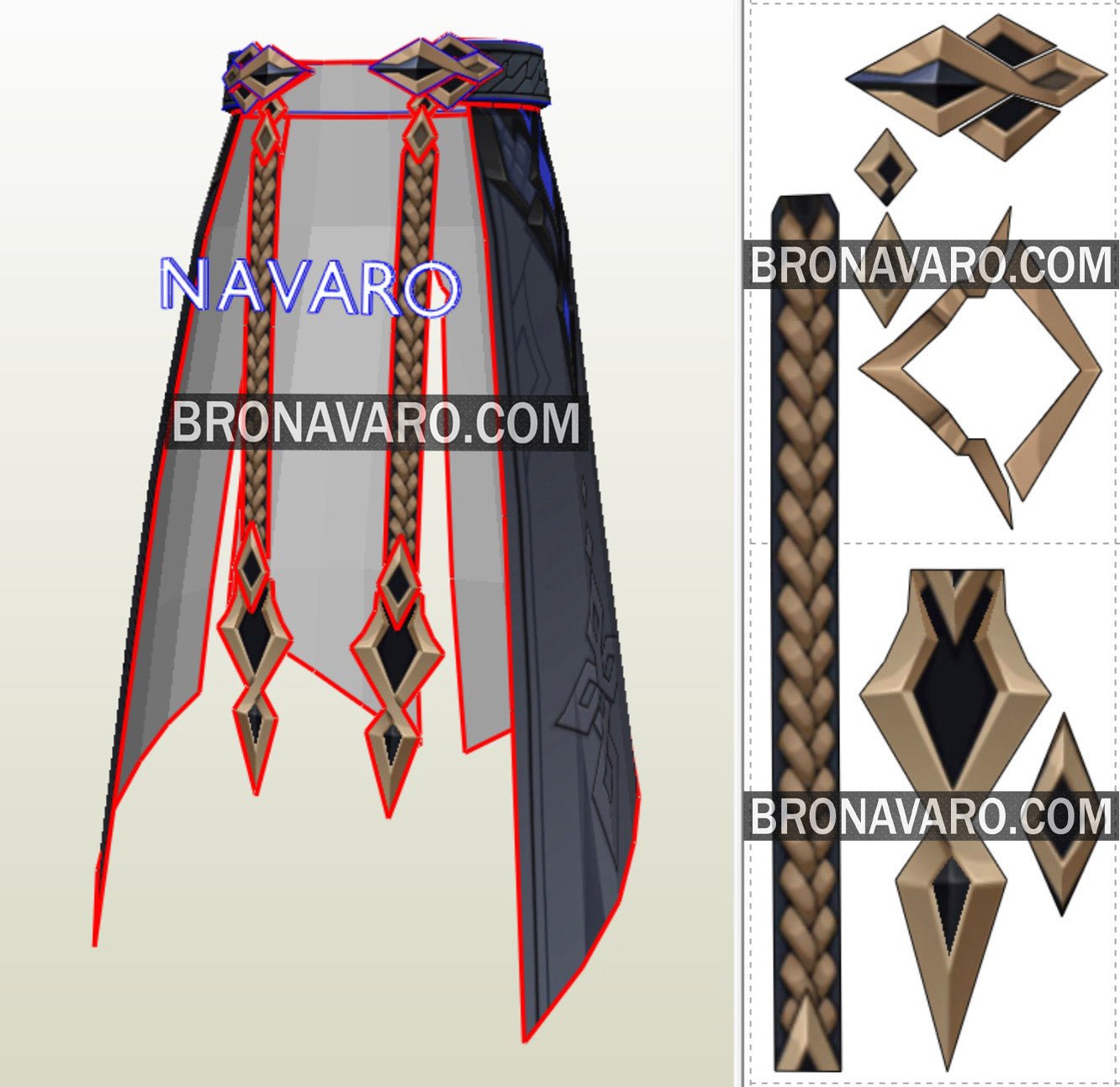 CAPITANO Armor (Foam Template) - Capitano Costume Pepakura – NAVARO