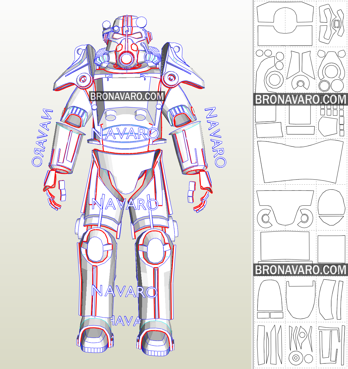 FALLOUT T-45 Armor (Foam Template) - Power Armor T45 Pepakura – NAVARO