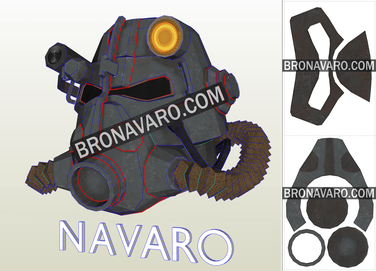 FALLOUT T-45 Helmet (Foam Template) - Power Armor Helmet Pepakura – NAVARO