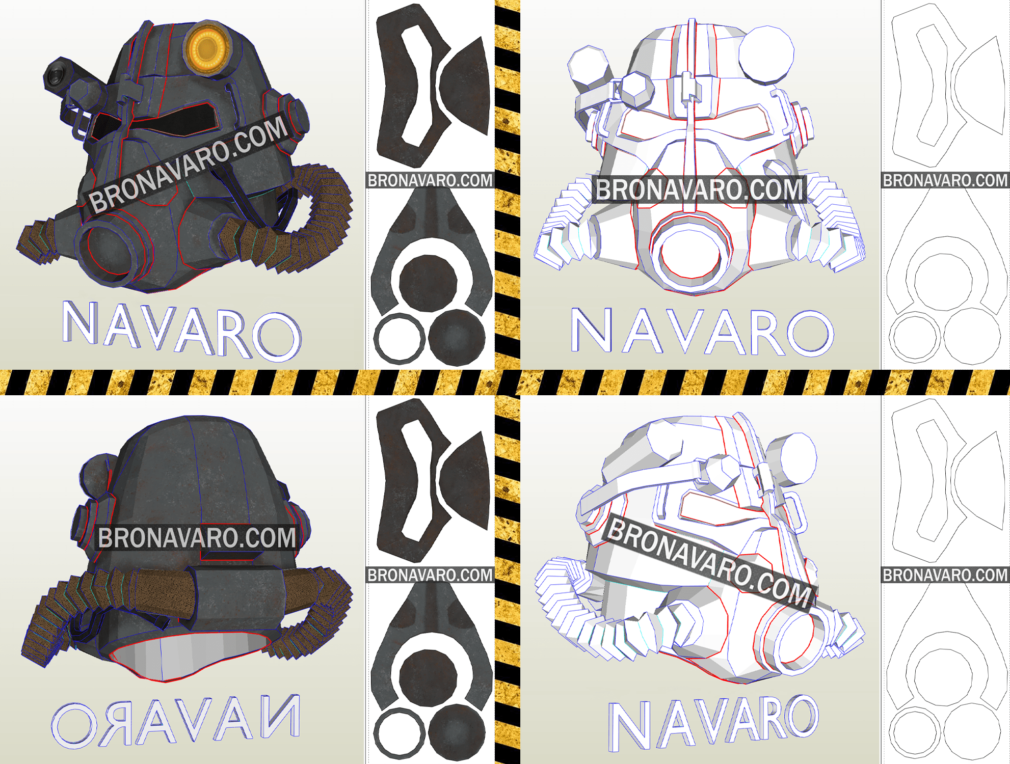 FALLOUT T-45 Helmet (Foam Template) - Power Armor Helmet Pepakura – NAVARO