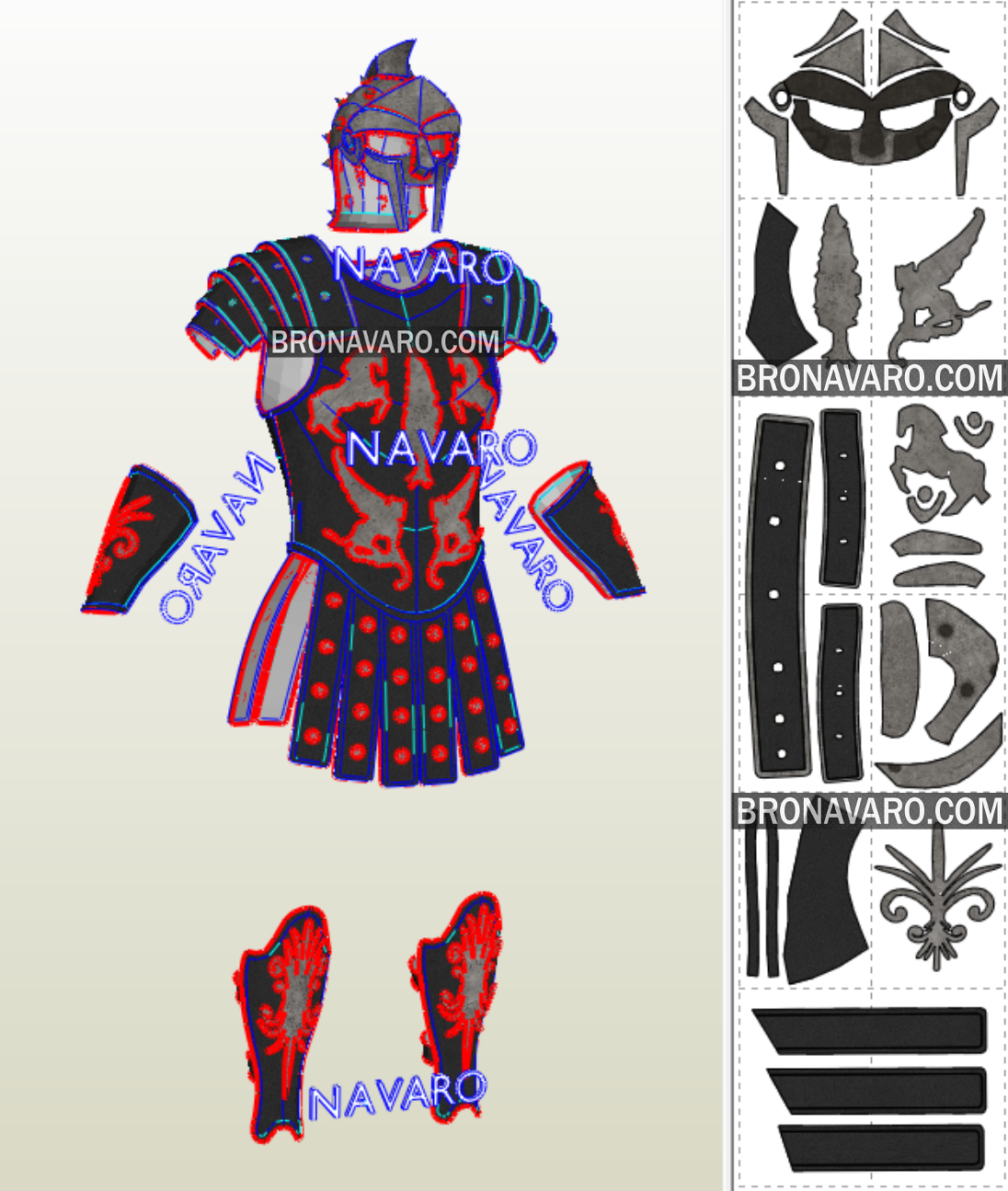 GLADIATOR Armor (Foam Template) - Maximus Armor Pepakura – NAVARO