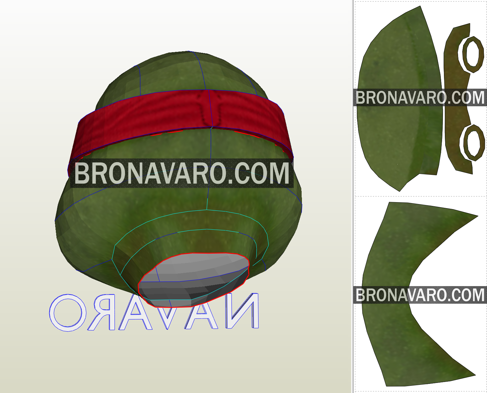 TMNT Head Eva Foam Template - Ninja Turtles Pepakura Helmet – NAVARO