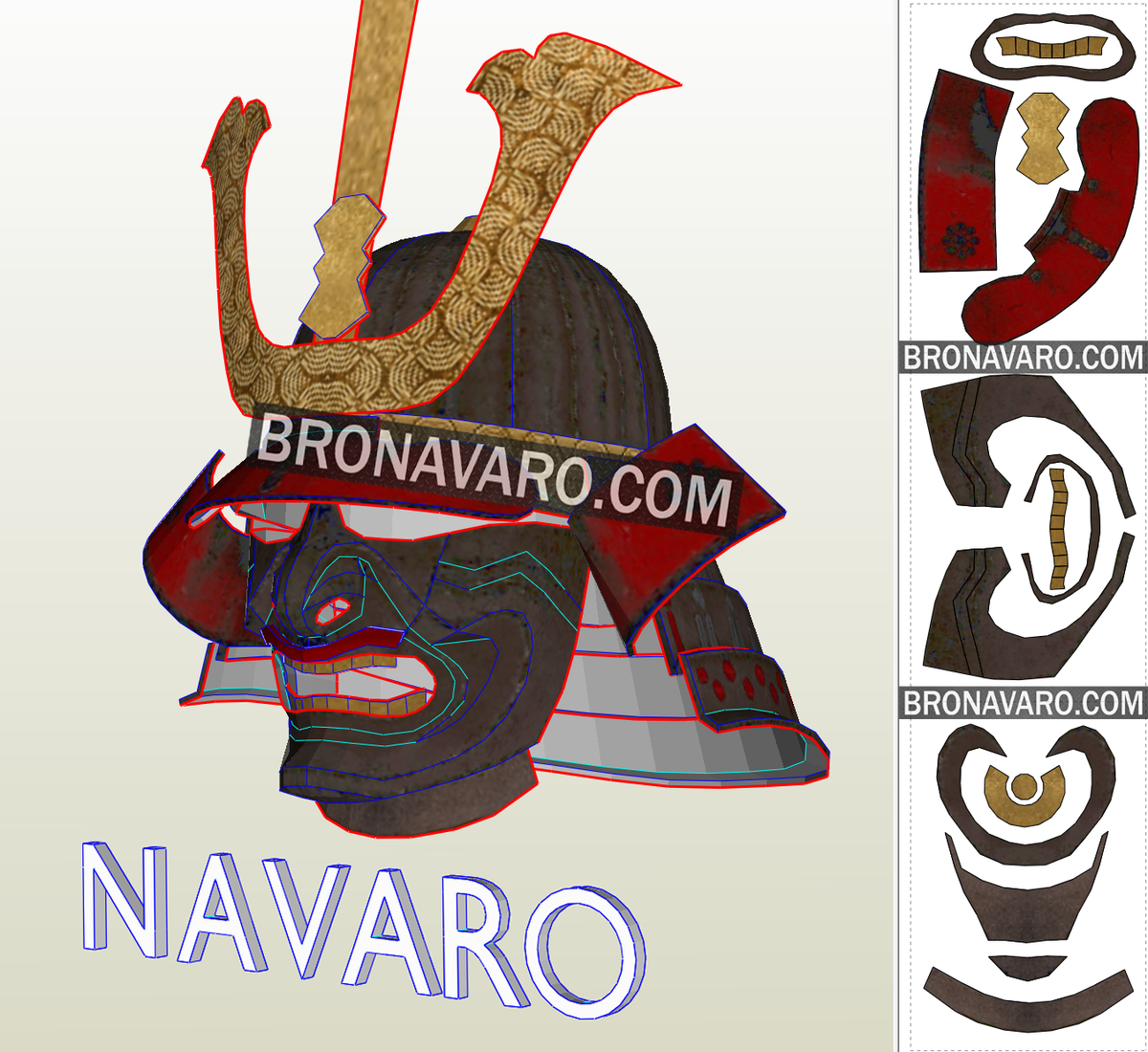 SAMURAI Armor (Foam Template) - Samurai Shogun Armor Pepakura – NAVARO