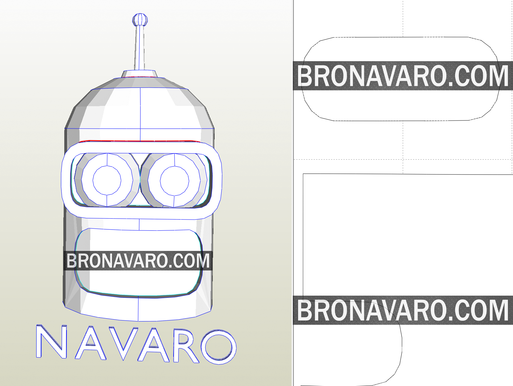BENDER Costume Template | Bender (Futurama) Armor Pepakura – NAVARO