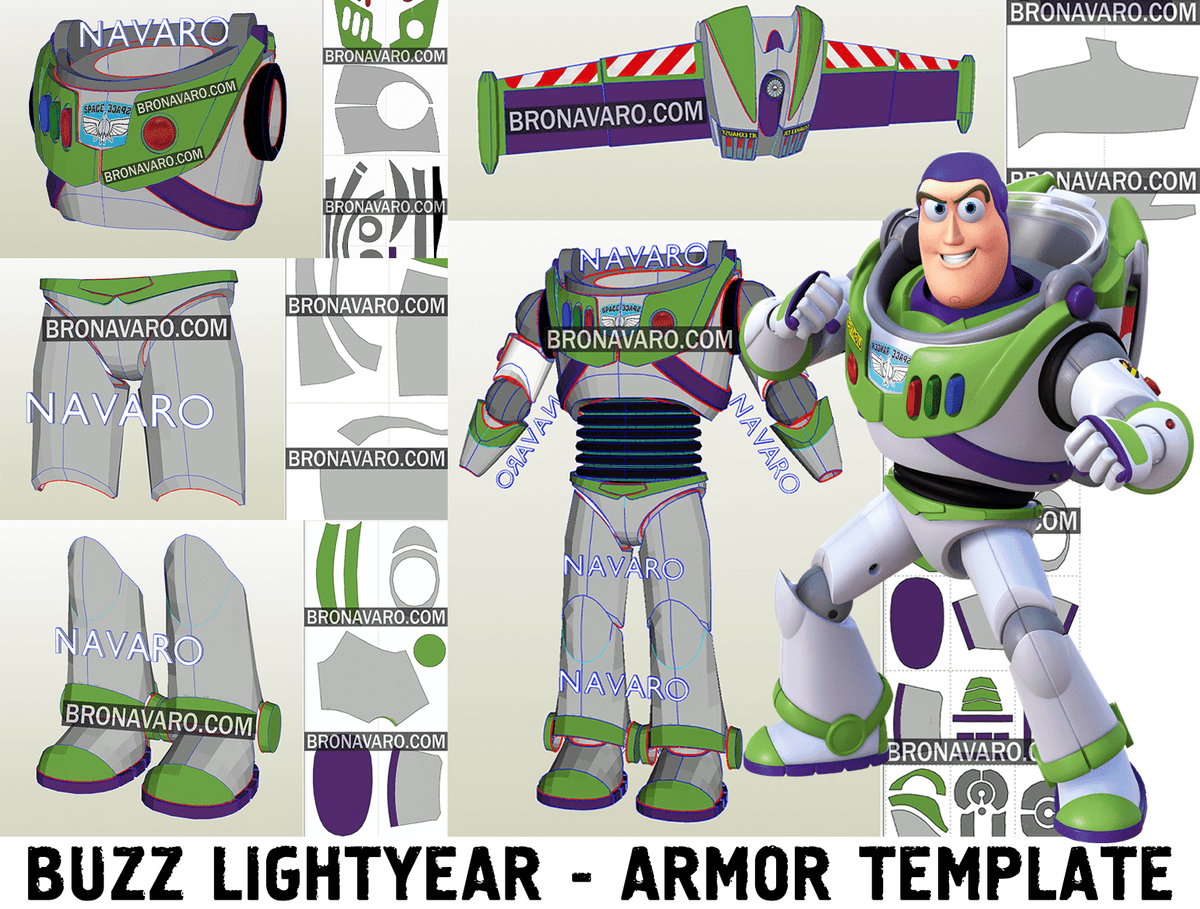BUZZ LIGHTYEAR Cosplay Armor Template - Buzz Lightyear Pepakura – NAVARO