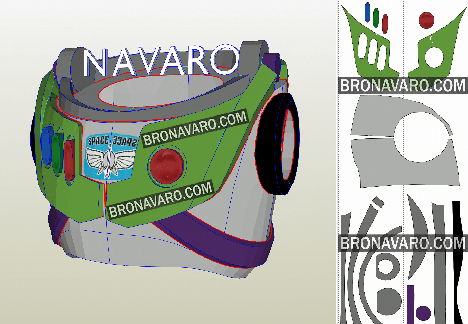 BUZZ LIGHTYEAR Cosplay Armor Template - Buzz Lightyear Pepakura – NAVARO