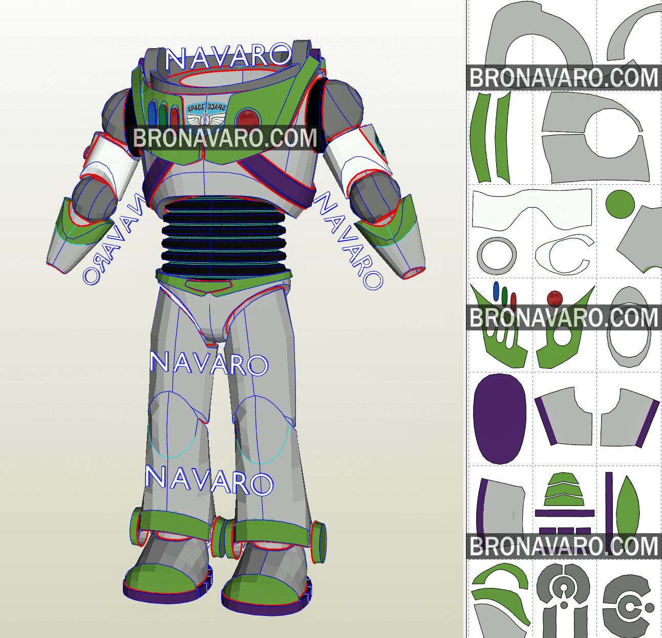 BUZZ LIGHTYEAR Cosplay Armor Template - Buzz Lightyear Pepakura – NAVARO