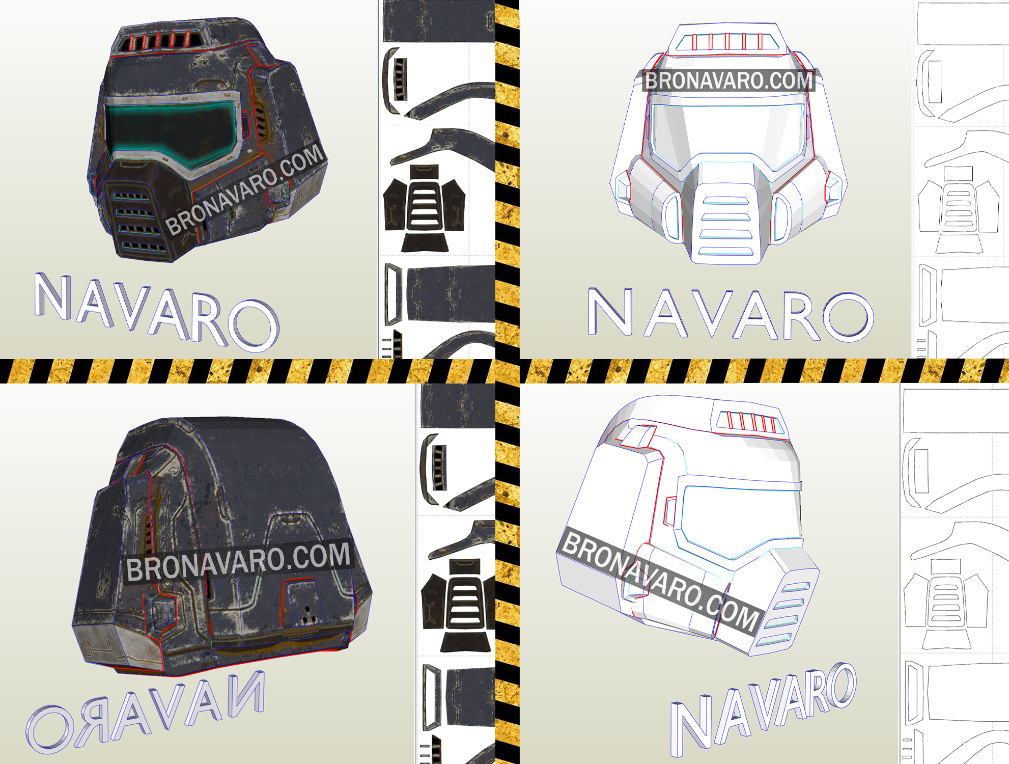 DOOM Guy Classic Helmet (Foam Template) - Doom Pepakura Helmet – NAVARO