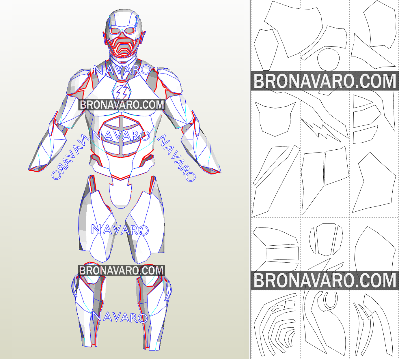 FLASH Armor Template - Flash Justice League Pepakura – NAVARO