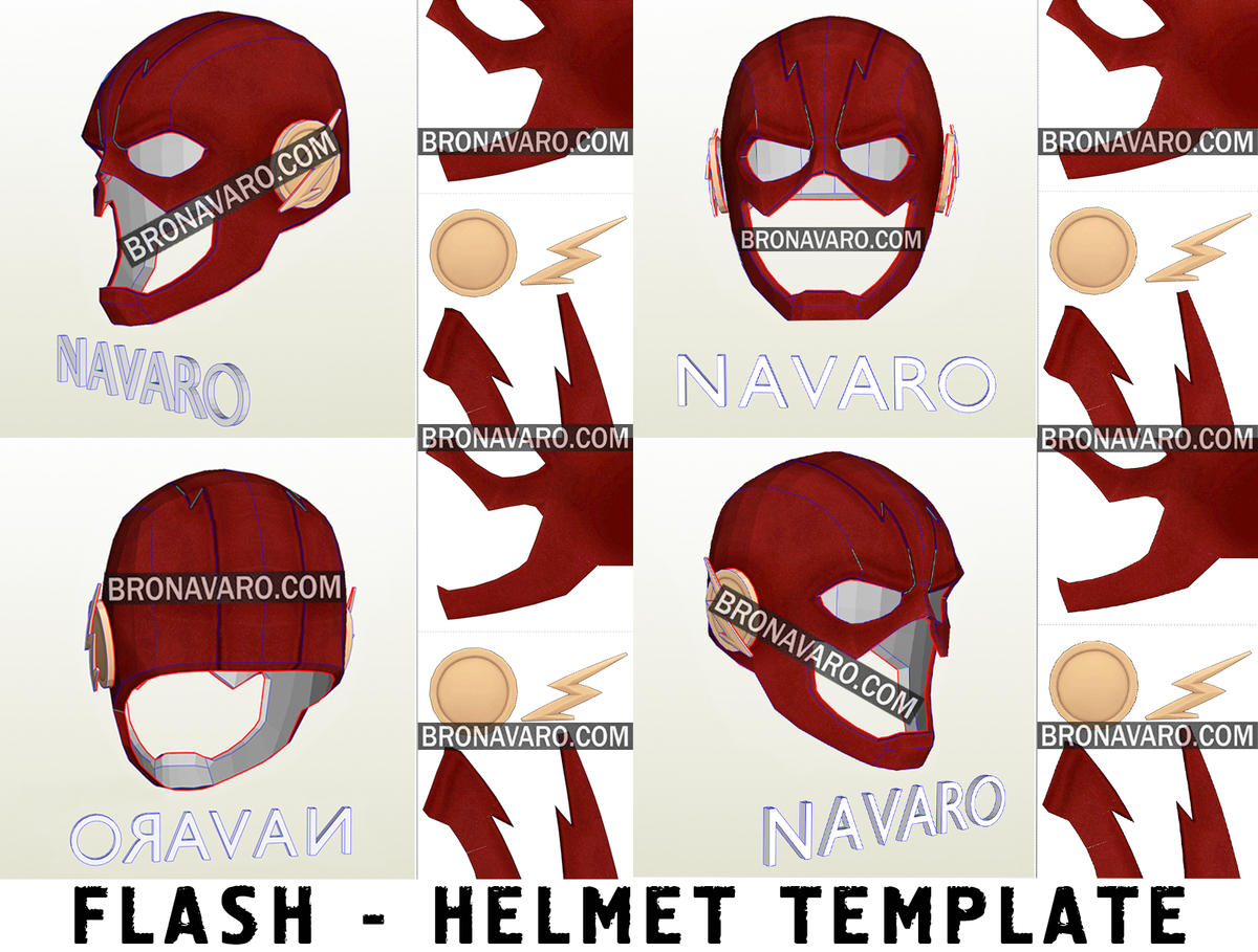 FLASH Helmet (Foam Template) - Flash Pepakura Helmet – NAVARO