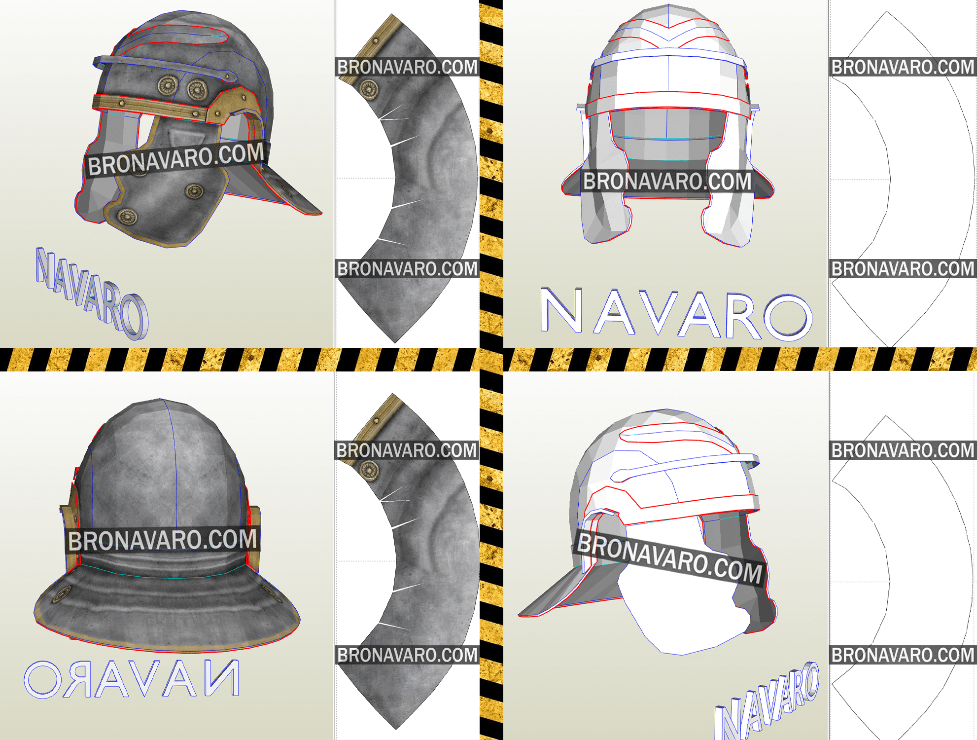 ROMAN HELMET Printable Template PDF / PDO - Roman Imperial Helmet ...