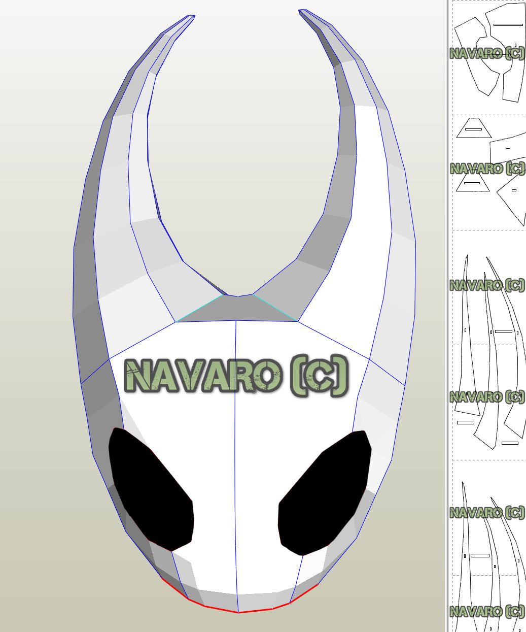 HORNET HOLLOW KNIGHT Cosplay Template - Hornet Helmet Pepakura Template ...