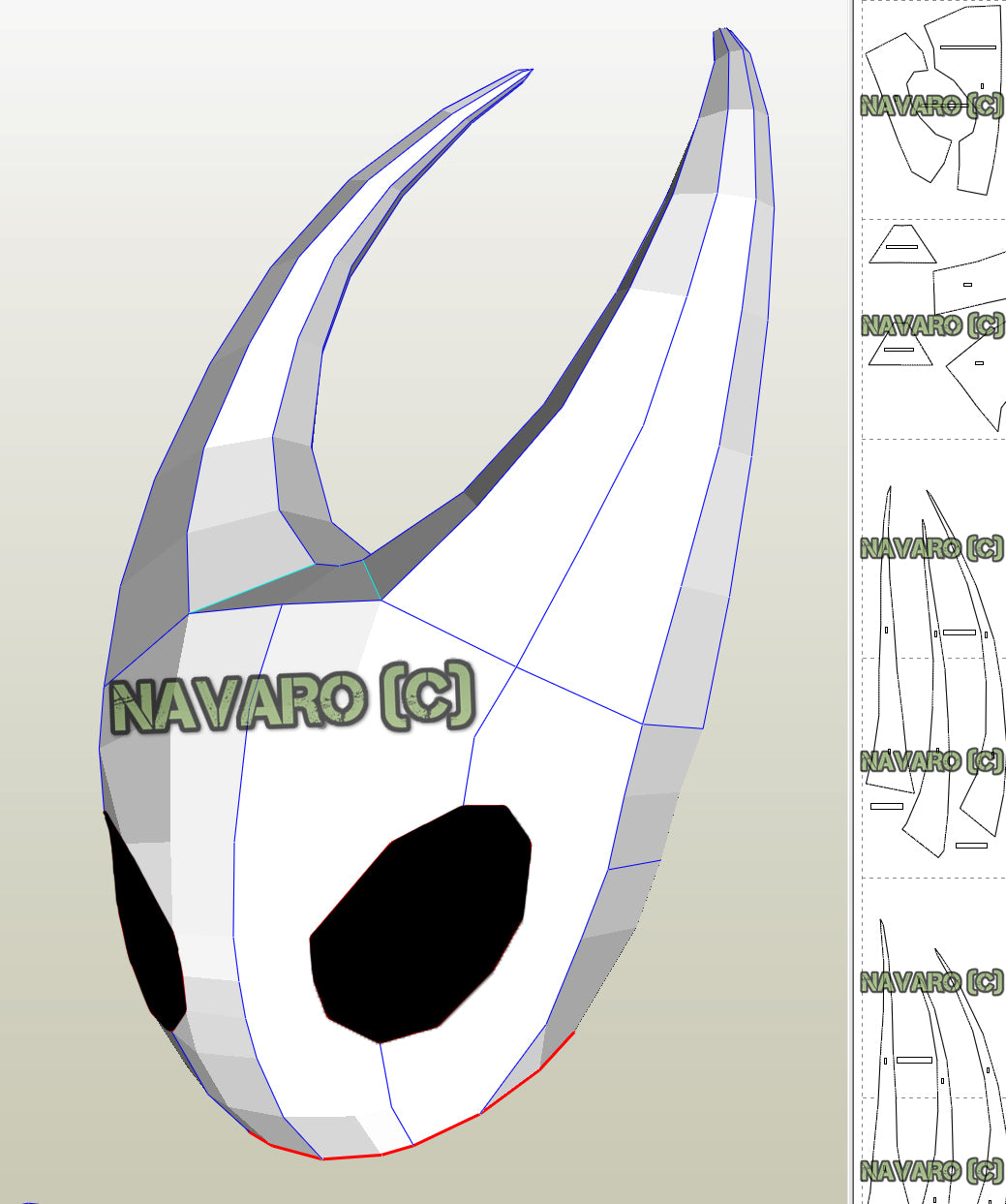 HORNET HOLLOW KNIGHT Cosplay Template - Hornet Helmet Pepakura Template ...