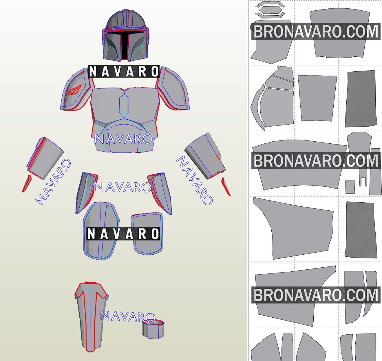 MANDALORIAN Beskar Armor Template | Mandalorian Full Armor Pepakura ...