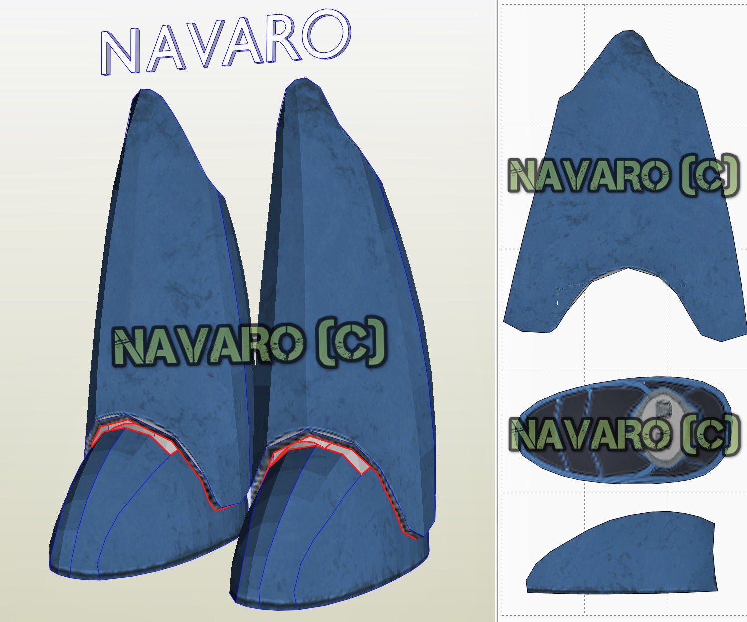 MEGA MAN X ARMOR (Foam Template) | Mega Man Armor Pepakura – NAVARO