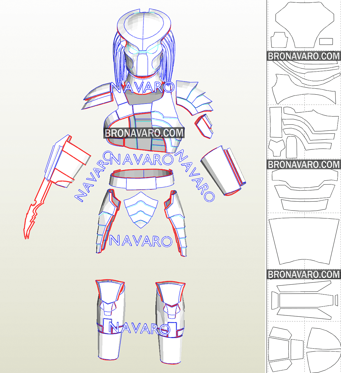 PREDATOR Cosplay Armor Template - Predator Full Armor Pepakura – NAVARO