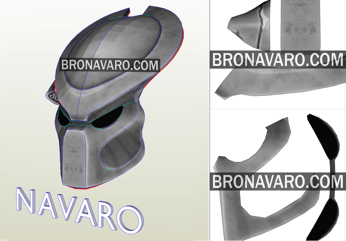 PREDATOR Classic Helmet (Foam Template) - Predator Pepakura Helmet – NAVARO