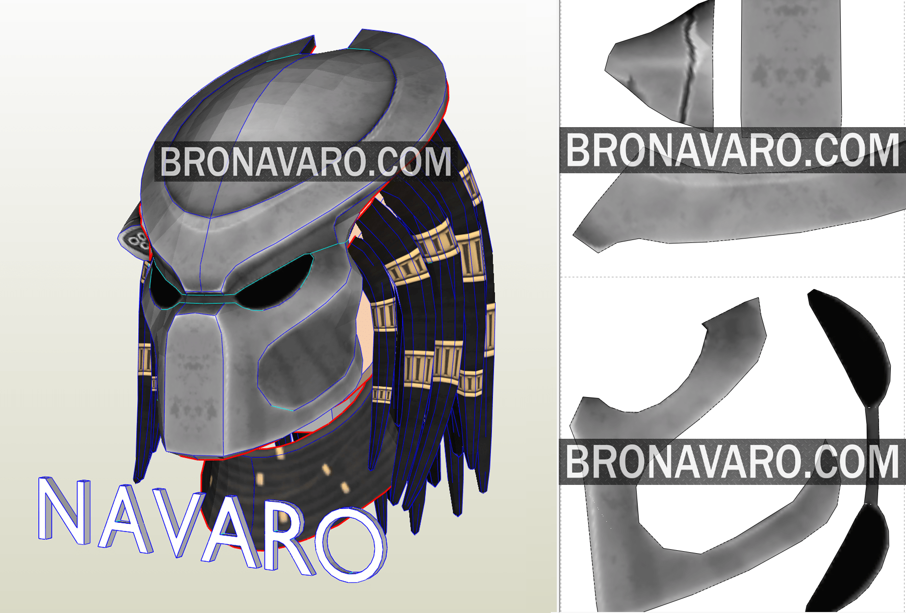 PREDATOR Classic Helmet (Foam Template) - Predator Pepakura Helmet – NAVARO
