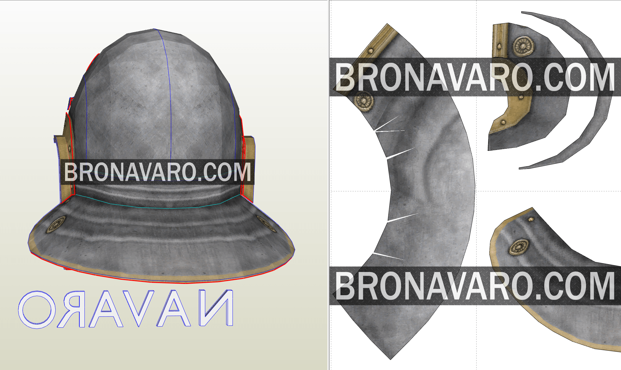 ROMAN HELMET Printable Template PDF / PDO - Roman Imperial Helmet ...