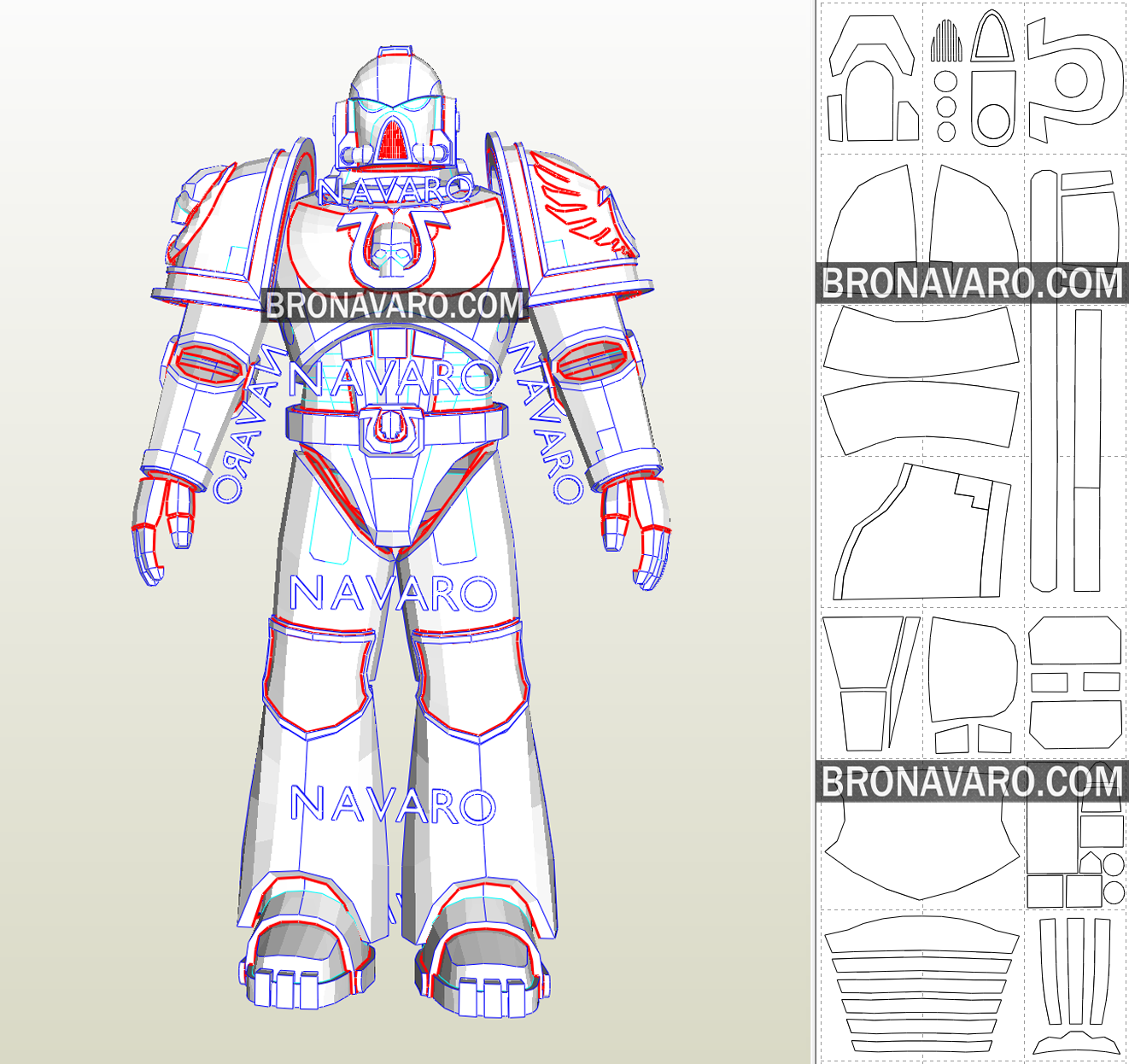 SPACE MARINE Armor (Foam Template) - Ultramarine Armor Pepakura – NAVARO