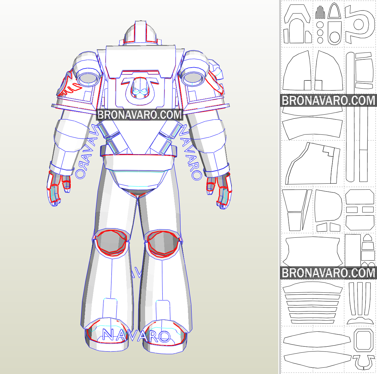 SPACE MARINE Armor (Foam Template) - Ultramarine Armor Pepakura – NAVARO