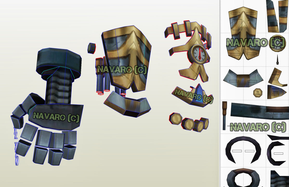 League of Legends Cosplay Vi Gauntlet Template | Arcane Vi Pepakura ...