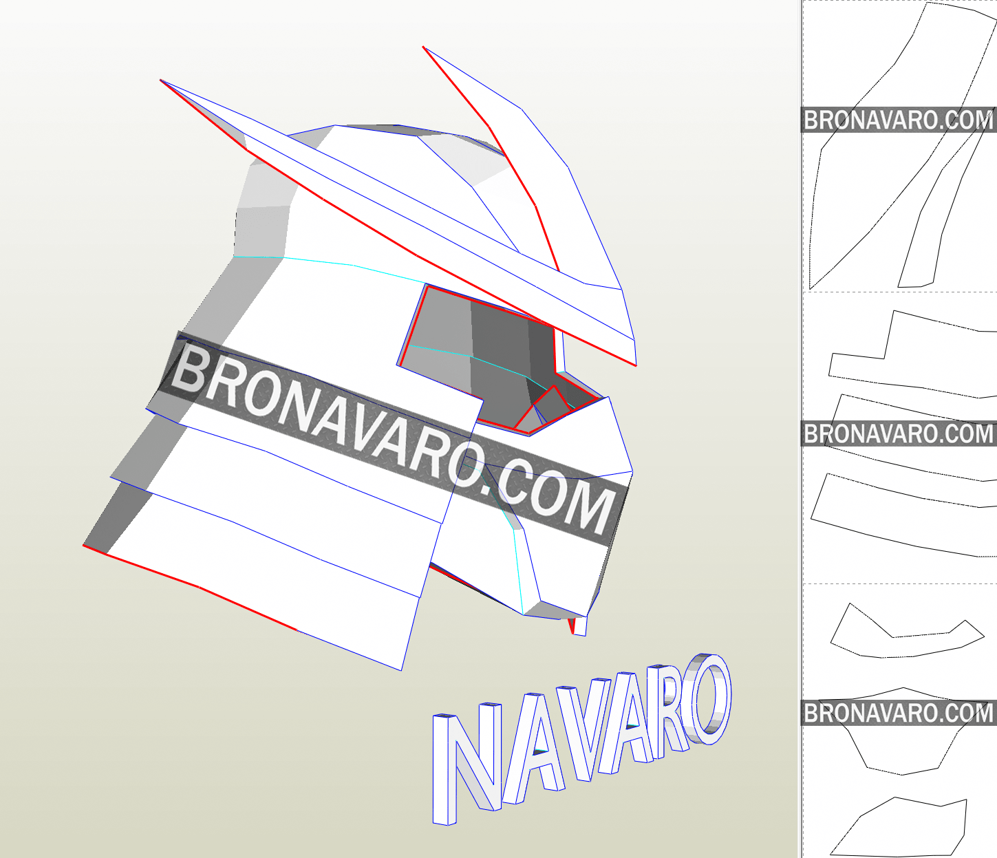 SHREDDER Utrom Helmet (Foam Template) | Shredder Pepakura Helmet – NAVARO